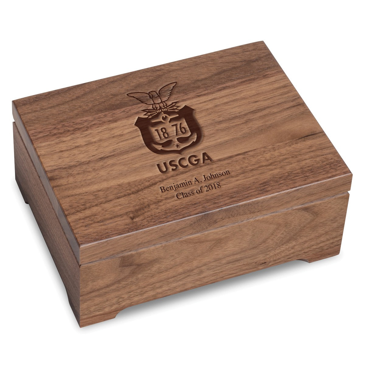 US Coast Guard Academy Solid Walnut Desk Box | M.LaHart & Co.