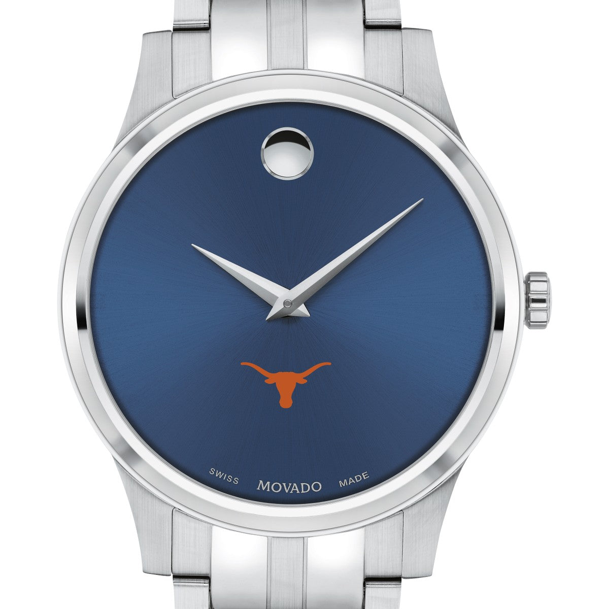 UT Austin Men's Movado Stainless Steel Watch with Blue Dial | M.LaHart ...