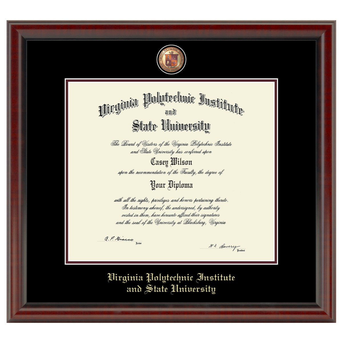 Official Virginia Tech Diploma Frame, the Masterpiece | M.LaHart & Co.