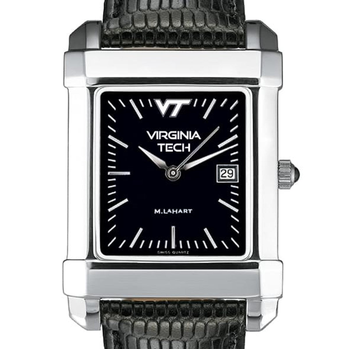 Virginia Tech Men's Swiss Watch - Black Quad with Leather Strap | M ...