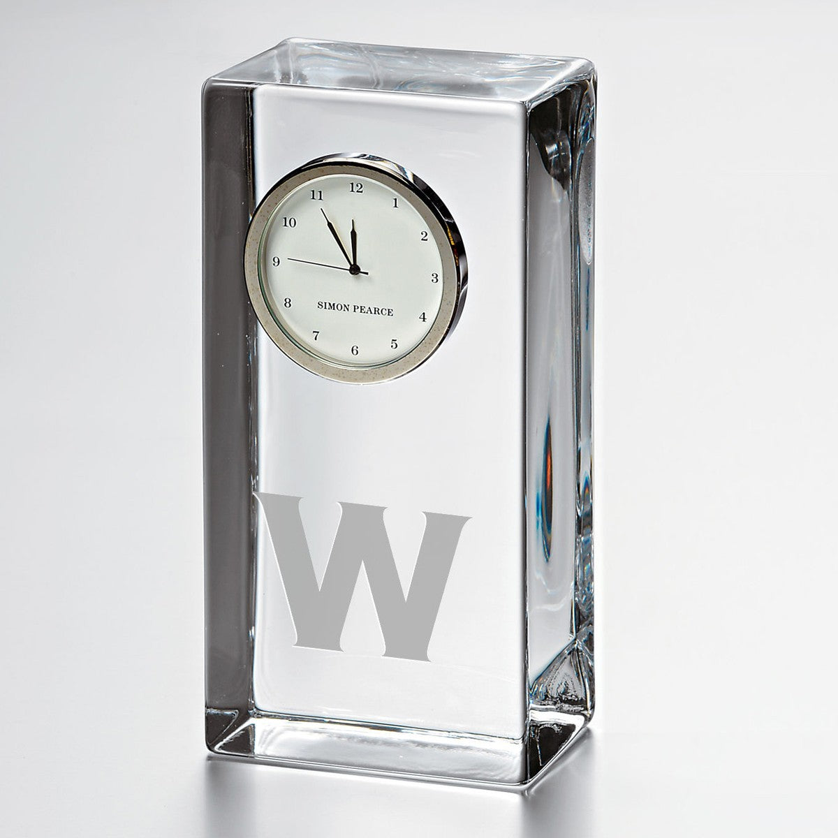 Williams Tall Glass Desk Clock by Simon Pearce | M.LaHart & Co.