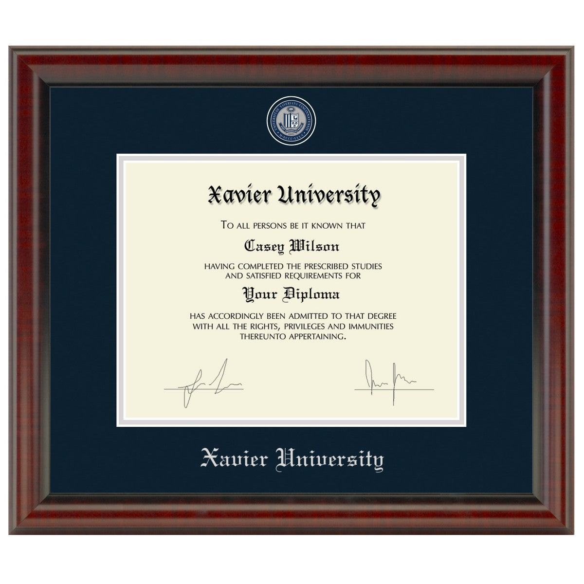 Official Xavier Diploma Frame, the Masterpiece | M.LaHart & Co.