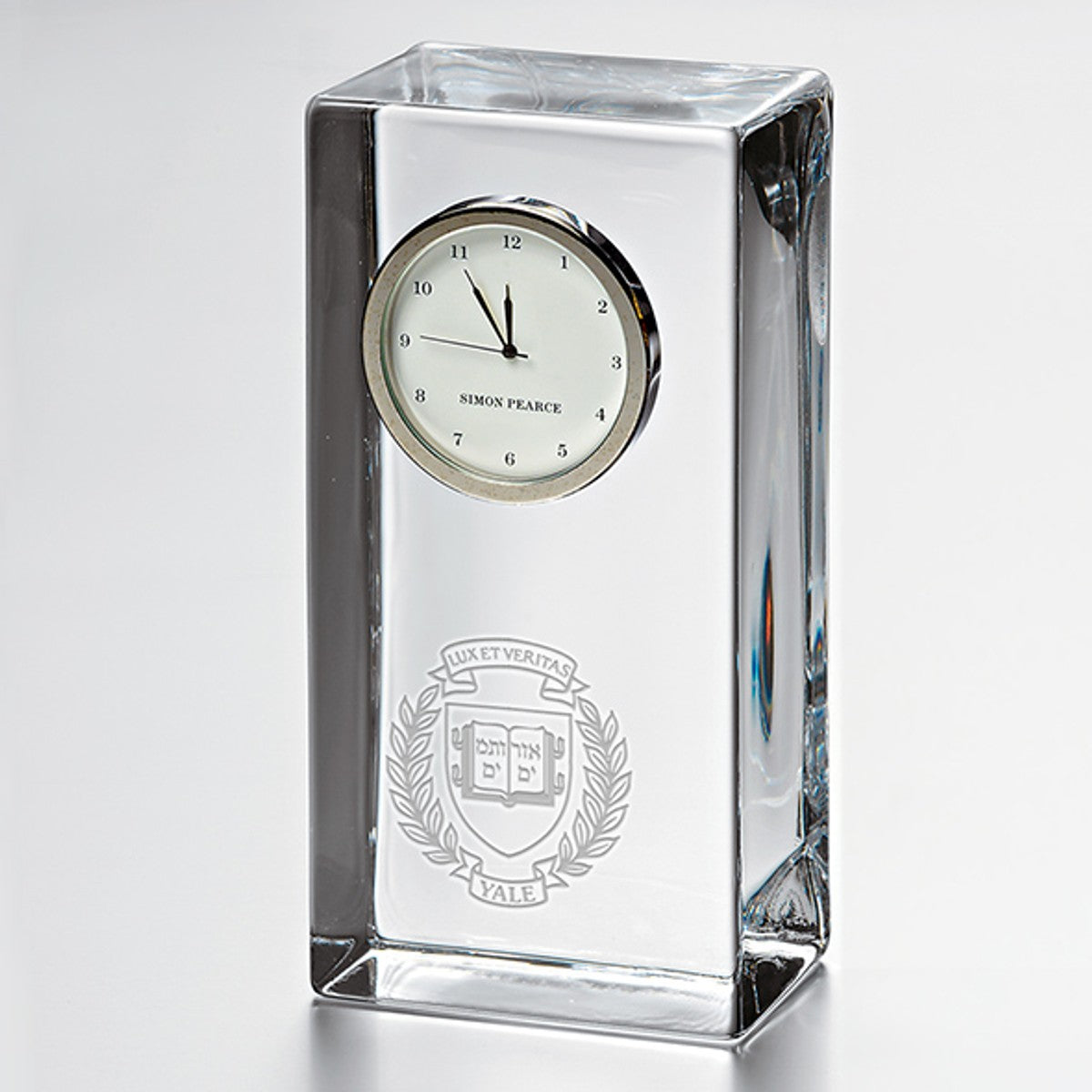 Yale Tall Glass Desk Clock by Simon Pearce - Graduation Gift Selection ...